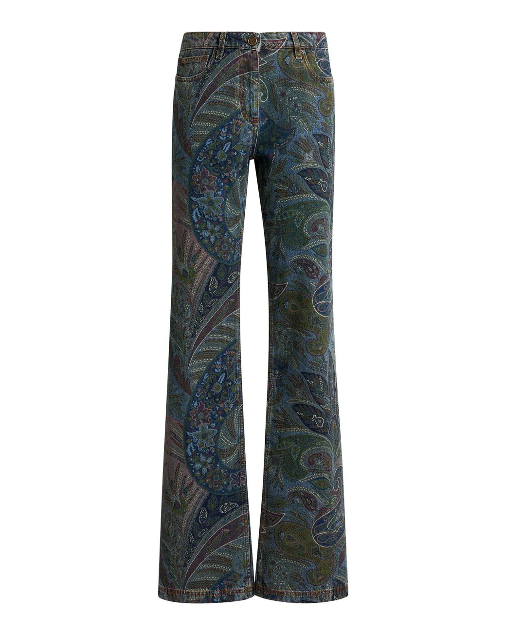 Etro Printed Rigid Low-Rise Straight-Leg Jeans in Blue | Lyst UK