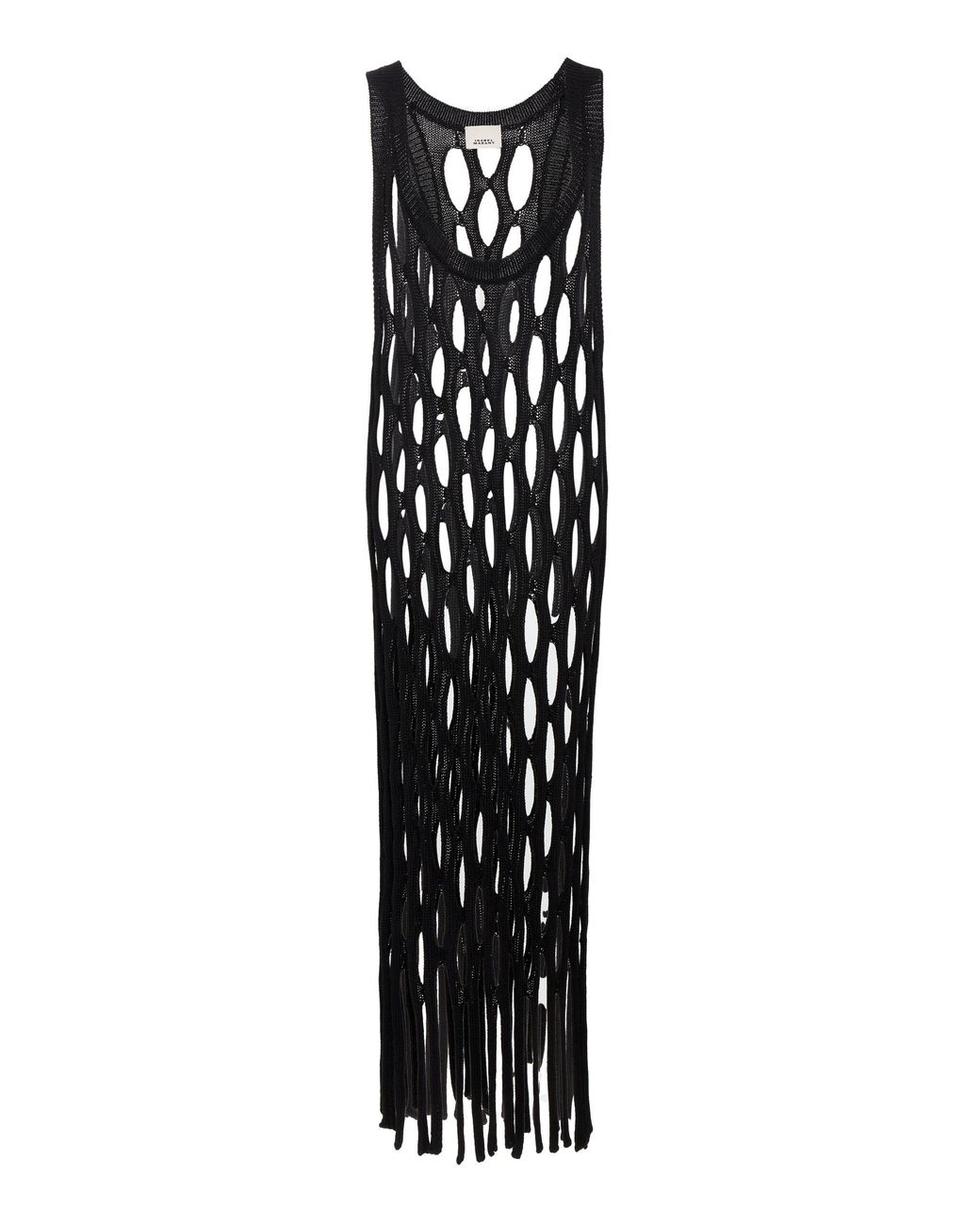 Isabel Marant Liz Open Knit Linen-blend Midi Dress in Black | Lyst