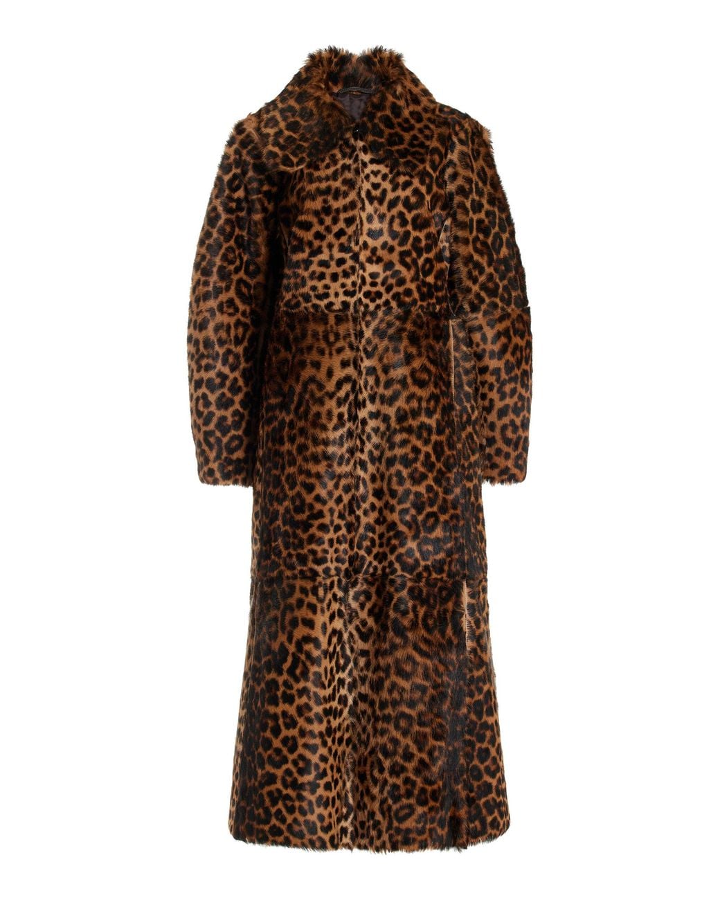 By Malene Birger Rafaia Leopard-Print Pony Hair Coat in Brown | Lyst