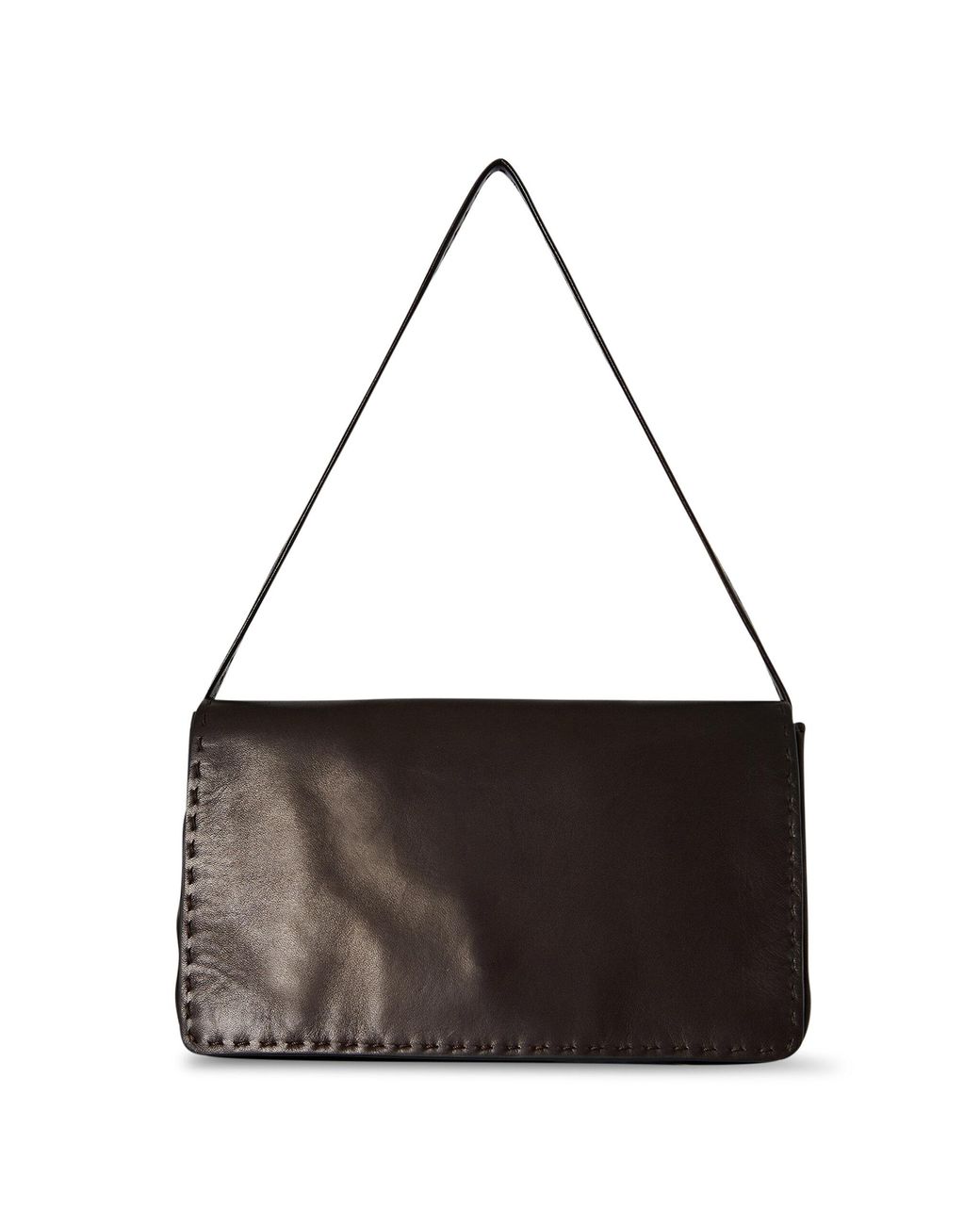 The Row Leather Shoulder Bag in Black | Lyst