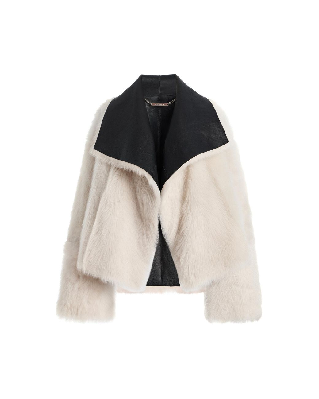 Nour Hammour Birthday Reversible Cropped Shearling Coat in Black | Lyst UK
