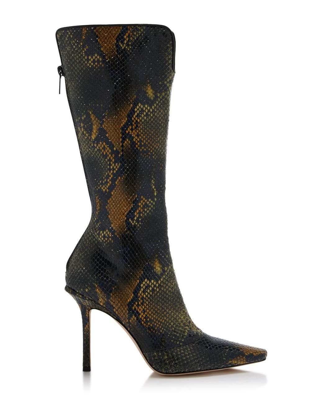 Jimmy Choo 2000 Python-Effect Leather Knee Boots in Black | Lyst