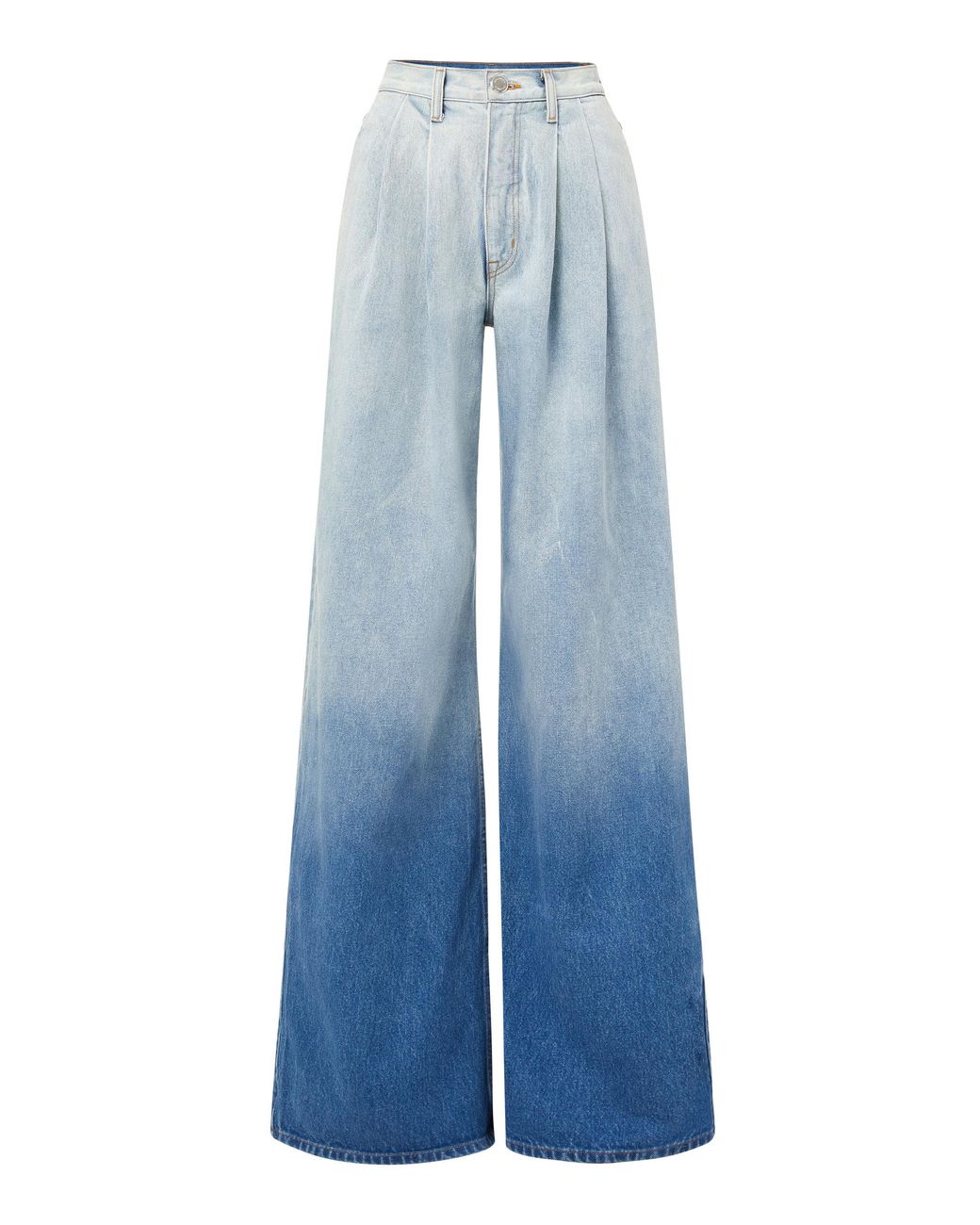 Brandon Maxwell Pleated Wide-leg Jeans in Blue | Lyst