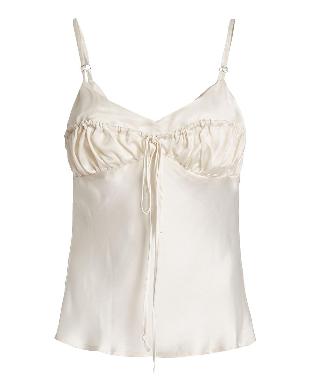 Ciao Lucia Gianna Satin Camisole Top in White | Lyst