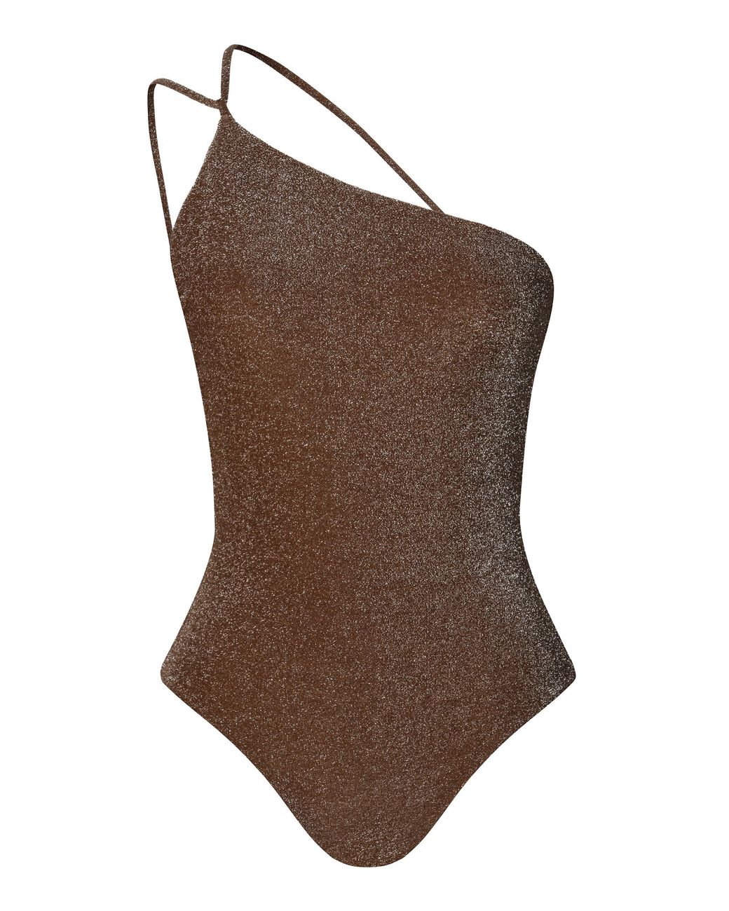 Johanna Ortiz Fire Glittered Asymmetric One Piece Swimsuit In Brown Lyst