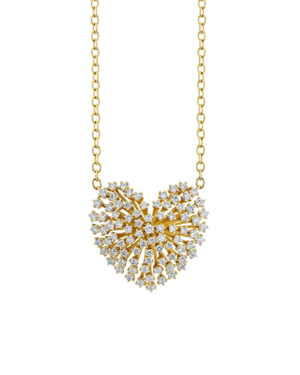 Sydney Evan 14K Heart Burst Necklace in White | Lyst UK