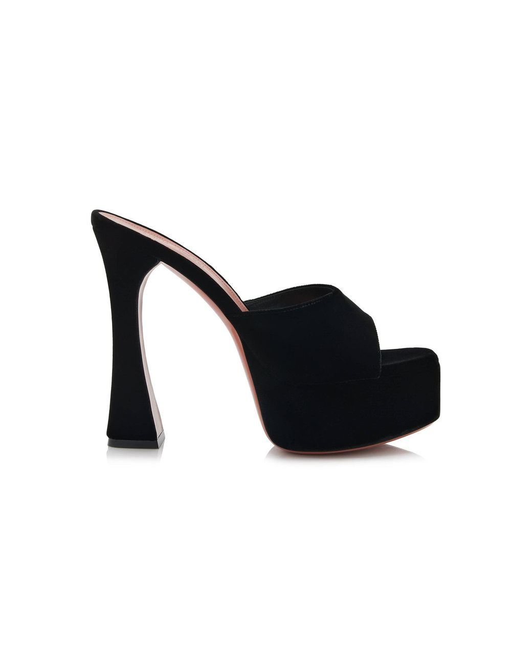 AMINA MUADDI Dalida Velvet Platform Mules in Black | Lyst