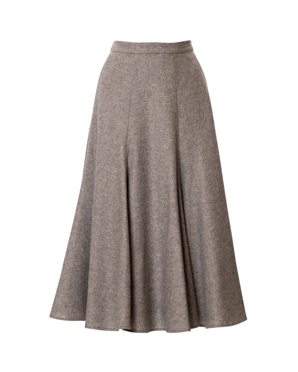 Lena Hoschek Cathy Pleated Wool Skirt in Brown | Lyst