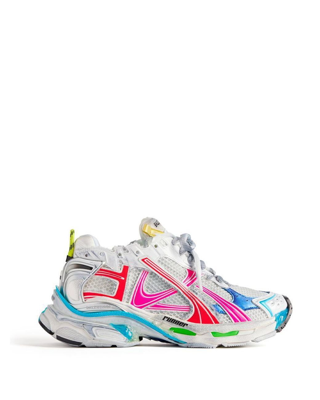 Balenciaga Mesh And Nylon Worn-Out Effect Runner Sneakers Shoes in ...