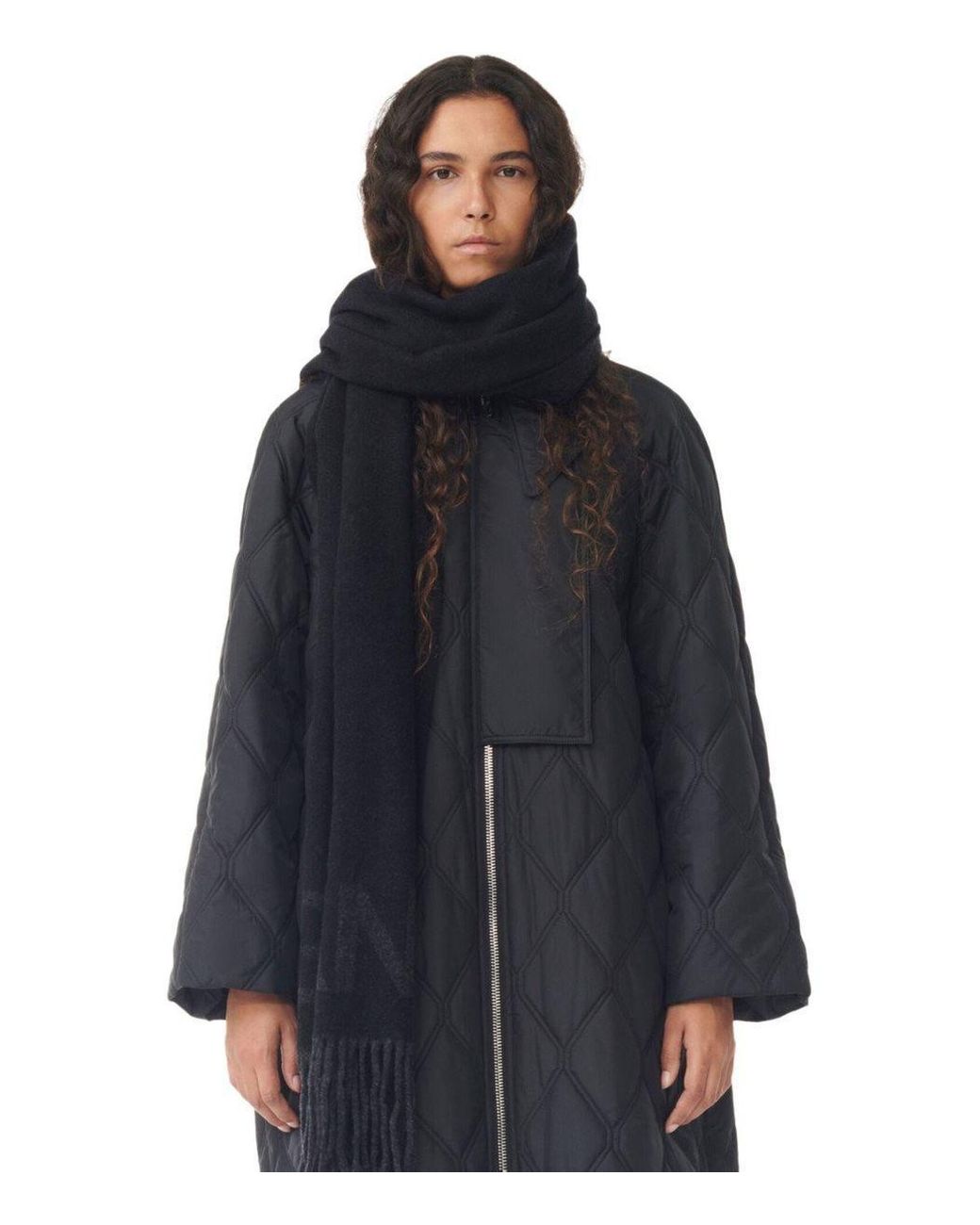 Ganni Scarf With Logo in Blue | Lyst UK