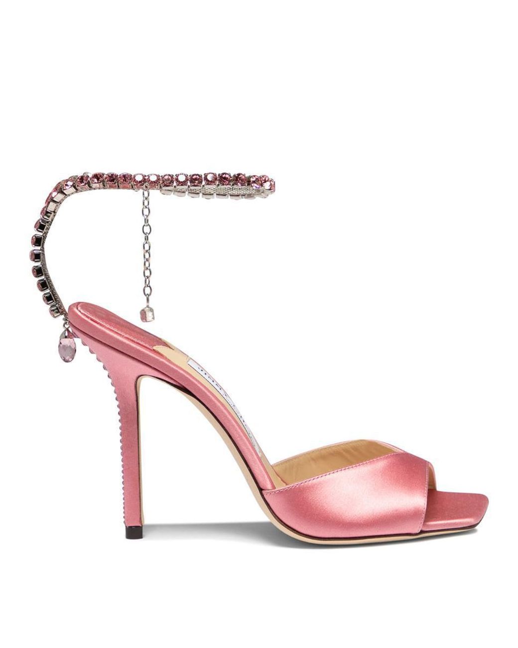 Jimmy Choo Luxurious Satin And Leather Sandals For in Pink | Lyst