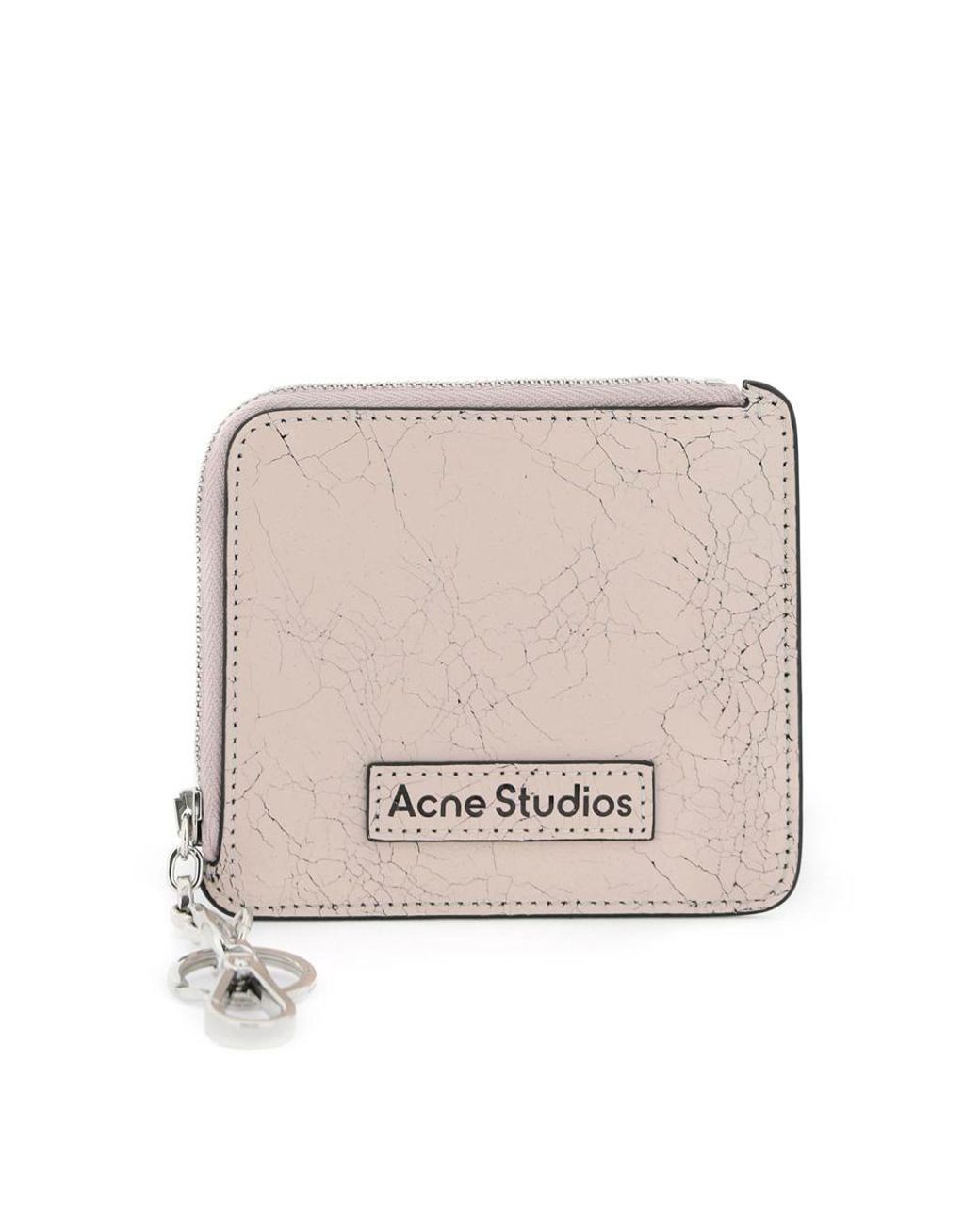 Acne Studios Cracked Leather Wallet With Distressed in Natural | Lyst UK