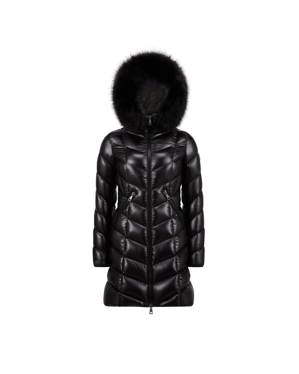 Moncler Fulmarus Faux Fur-Trimmed Hooded Long Down Jacket in Black | Lyst