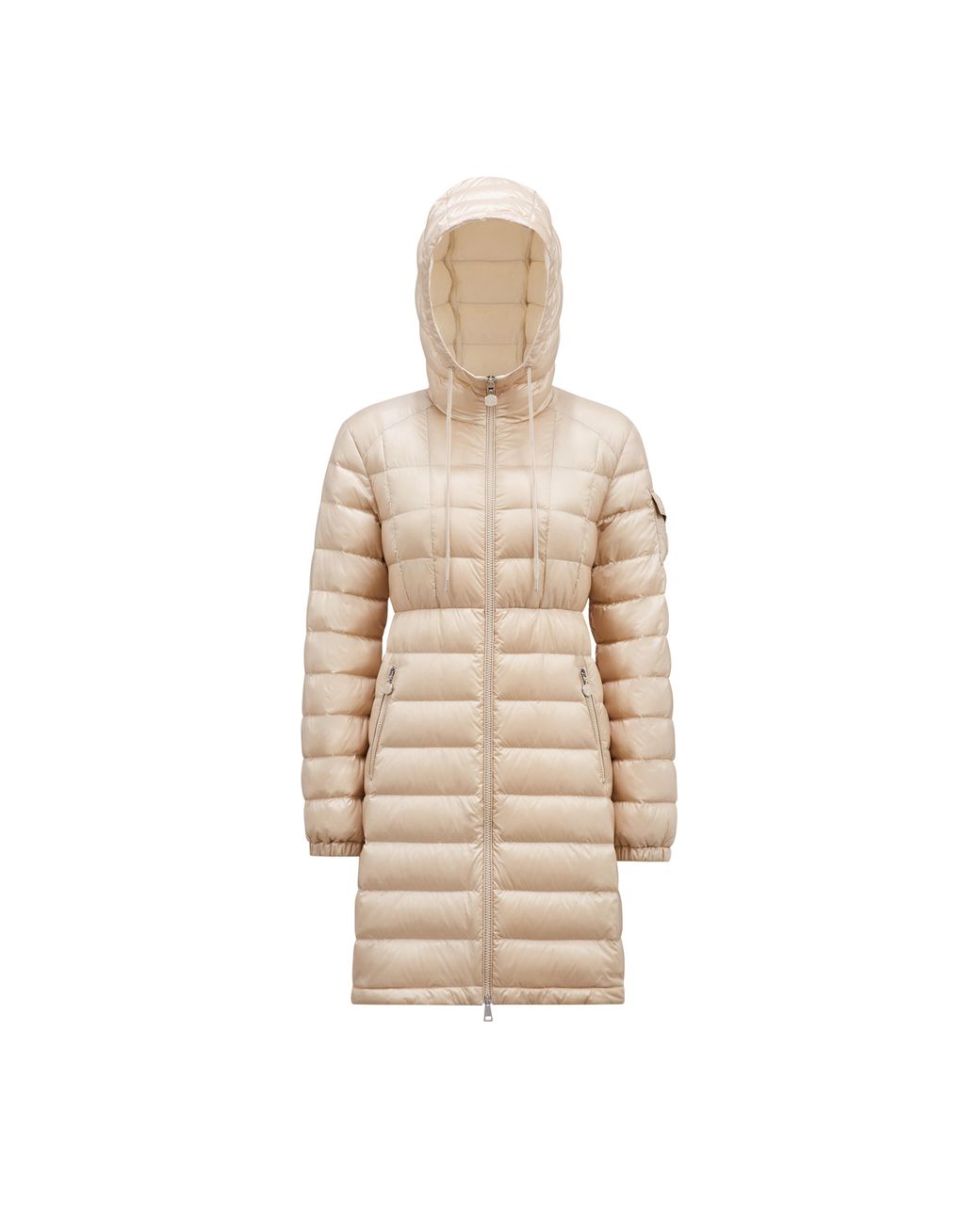 Moncler Amintore Long Down Jacket in Natural | Lyst UK