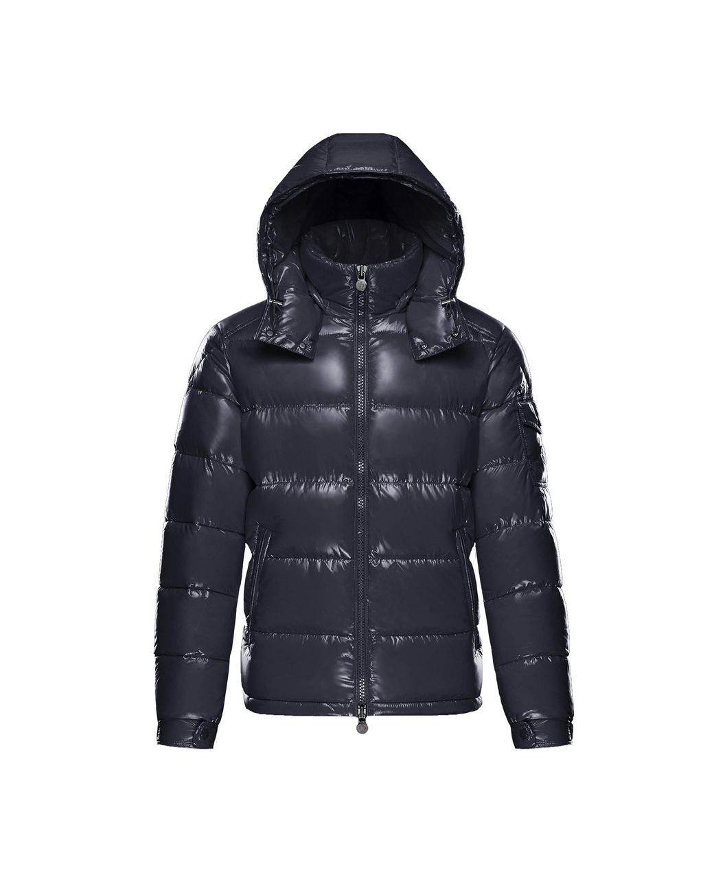Moncler Synthetic Maya Quilted Glossed-shell Hooded Down Jacket in Navy ...