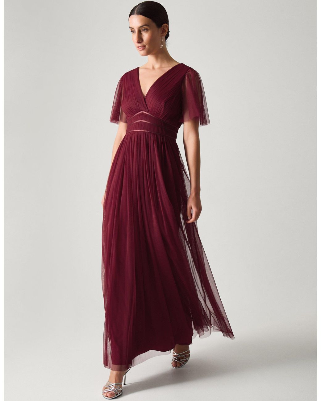 Monsoon Short Sleeve Bridesmaid Dress in Red | Lyst UK