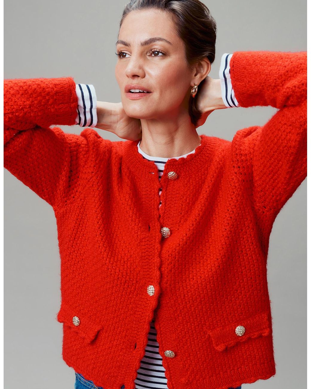 Monsoon Suki Stitch Cardigan Red | Lyst UK