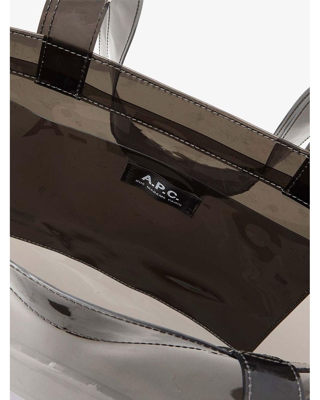 A.P.C. Lou Transparent Tote Bags in Black | Lyst
