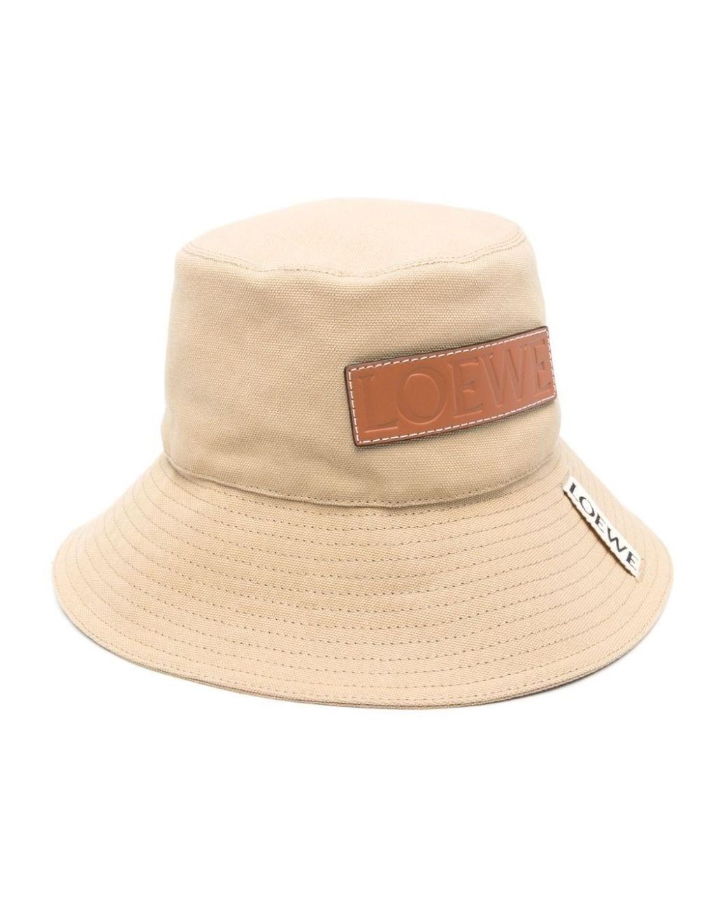 Loewe Logo-Patch Canvas Hat in Natural | Lyst