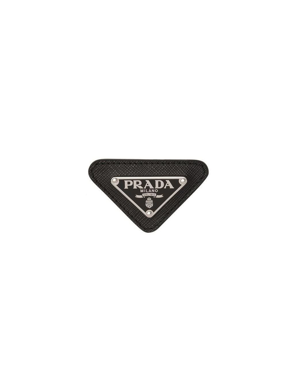 Prada Enamelled Triangular Logo Pin in Black for Men | Lyst UK