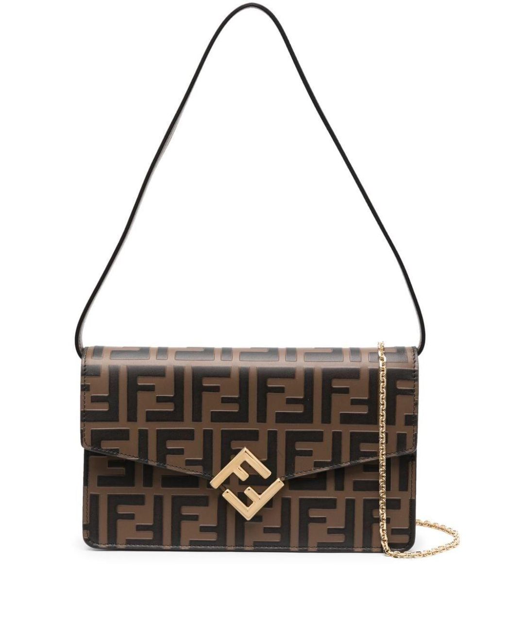 Fendi Dark Ff Diamonds Shoulder Bag in Metallic | Lyst