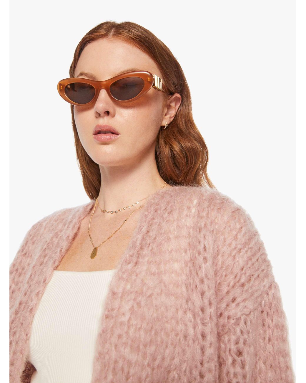 Maiami Mohair Bomber Cardigan Antique Jacket in White | Lyst