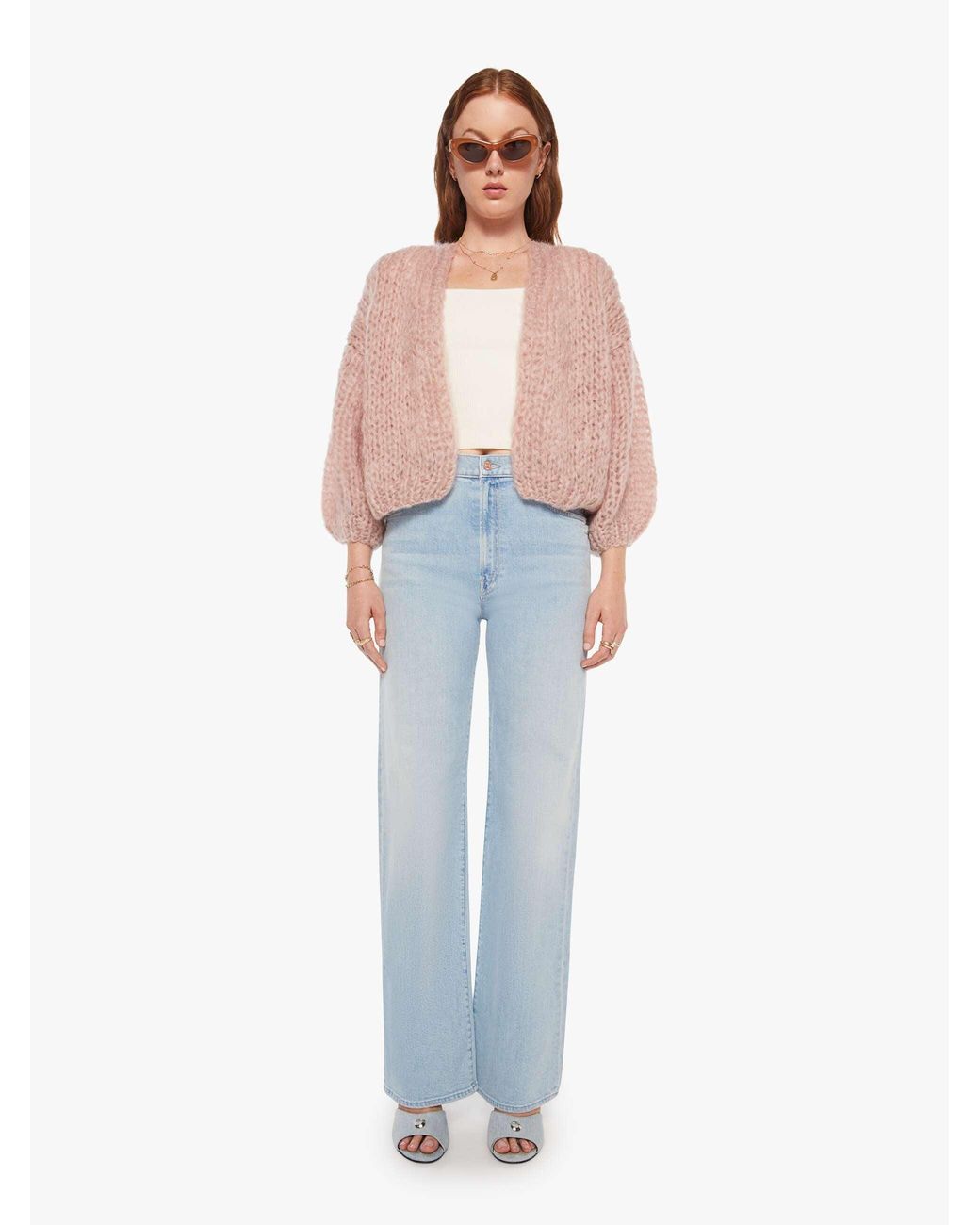 Maiami Mohair Bomber Cardigan Antique Jacket in White | Lyst