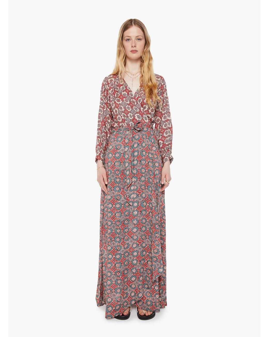 Natalie Martin Kate Long Sleeve Dress Spanish Tile Combo in Blue | Lyst