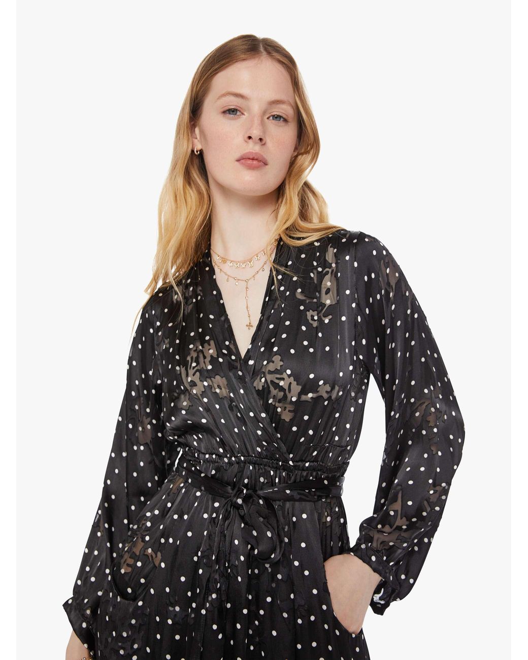 Natalie Martin Nico L/S Maxi Midnight Burnout Skirt in Black | Lyst