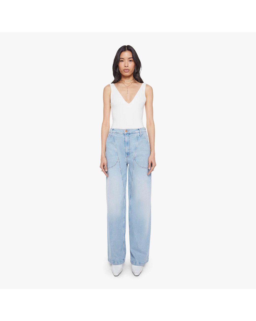 Mother The Chisel Sneak Complete Jeans in Blue | Lyst UK