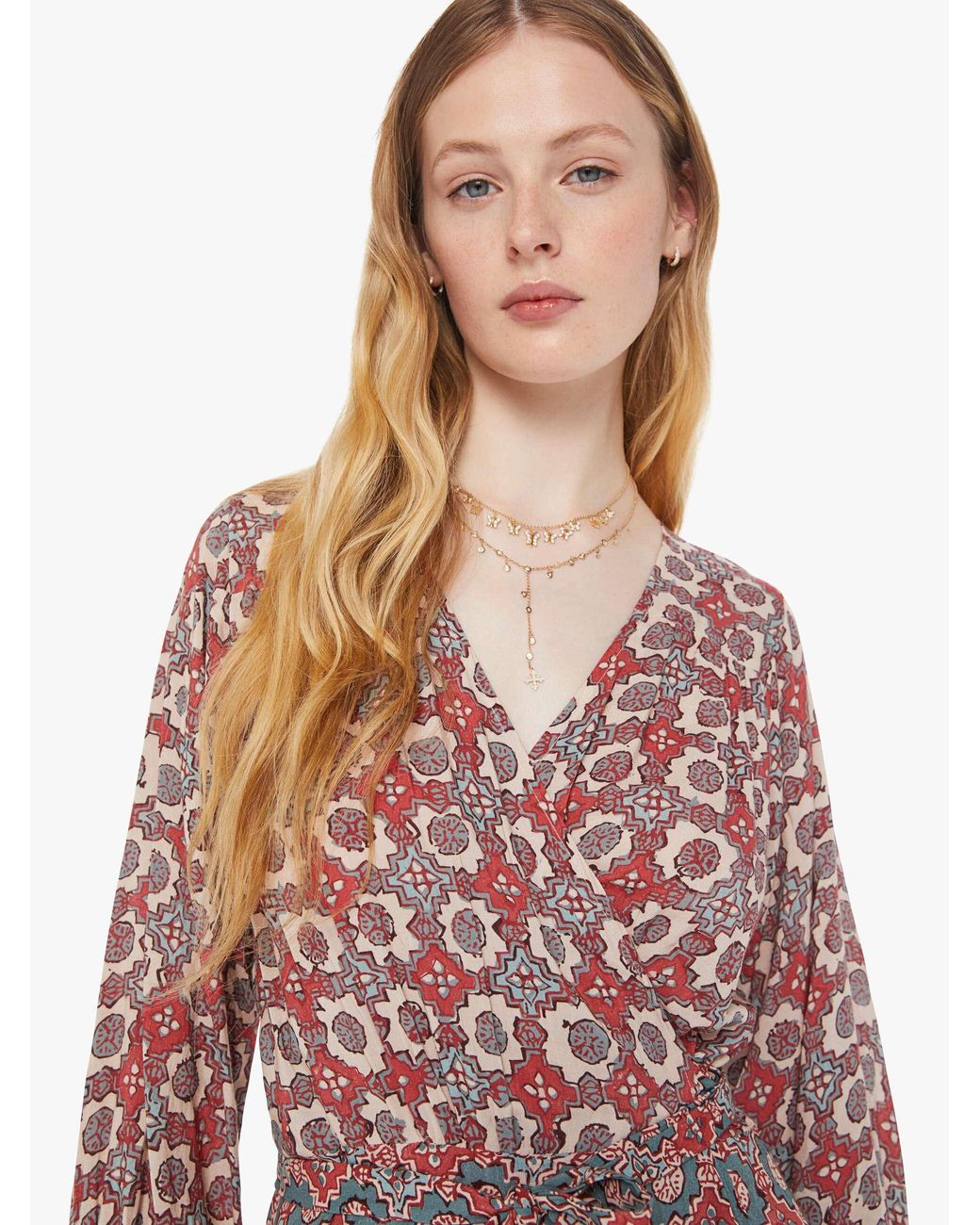 Natalie Martin Kate Long Sleeve Dress Spanish Tile Combo in Blue | Lyst