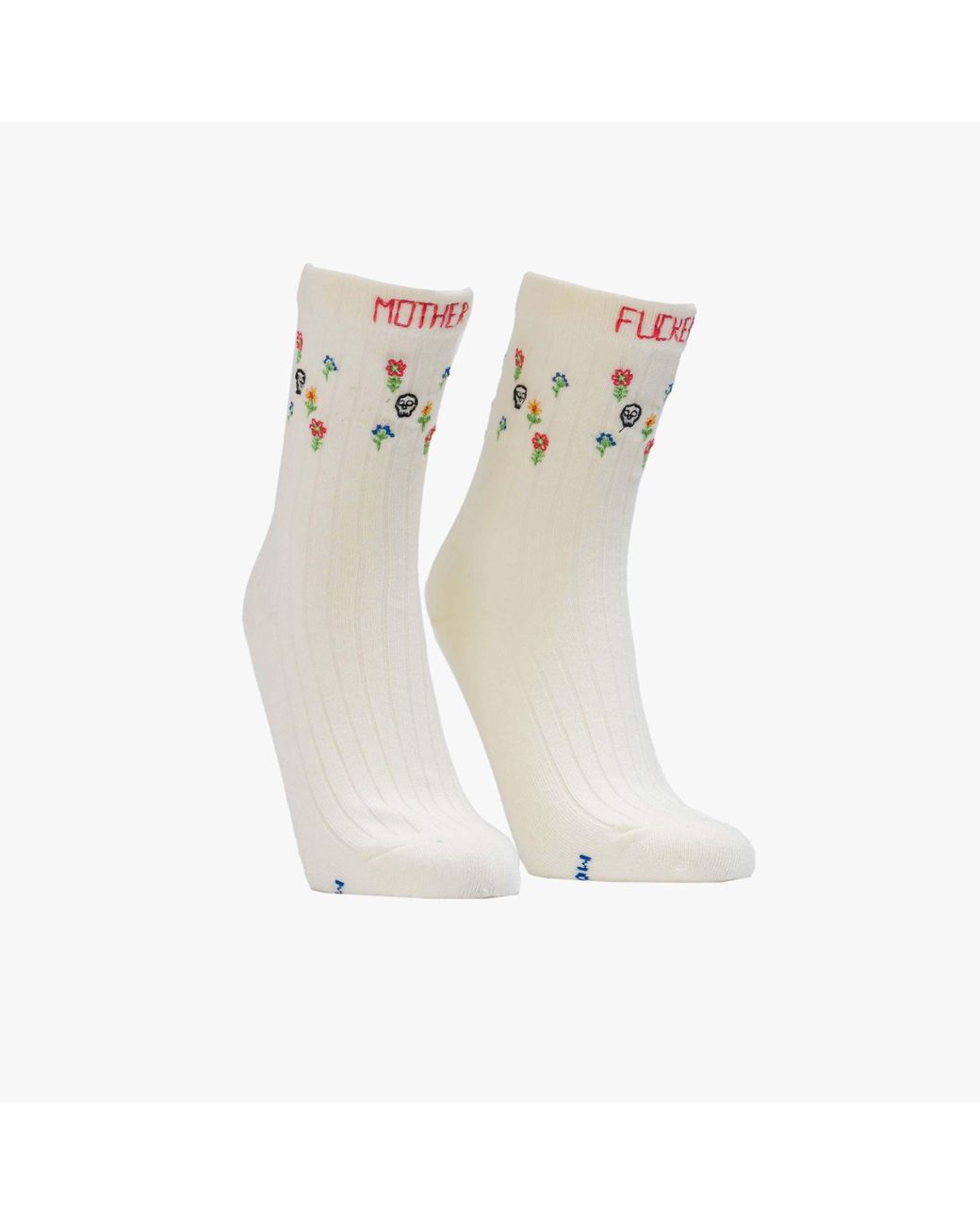 Mother The Half Step Mf Skulls And Flowers Socks in White | Lyst