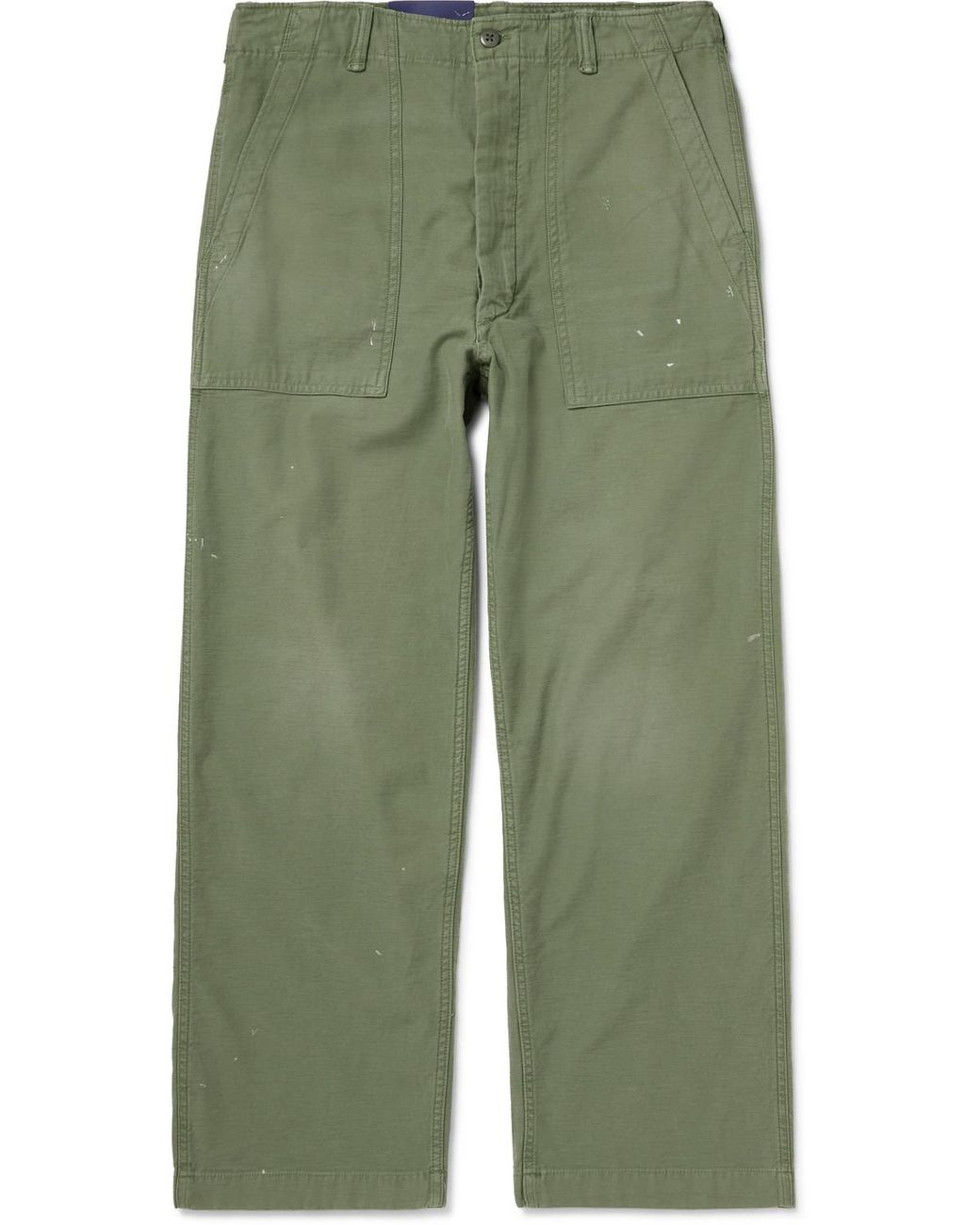 Polo Ralph Lauren Straight-Leg Paint-Splattered Cotton-Sateen Cargo Trousers in Green for Men | Lyst