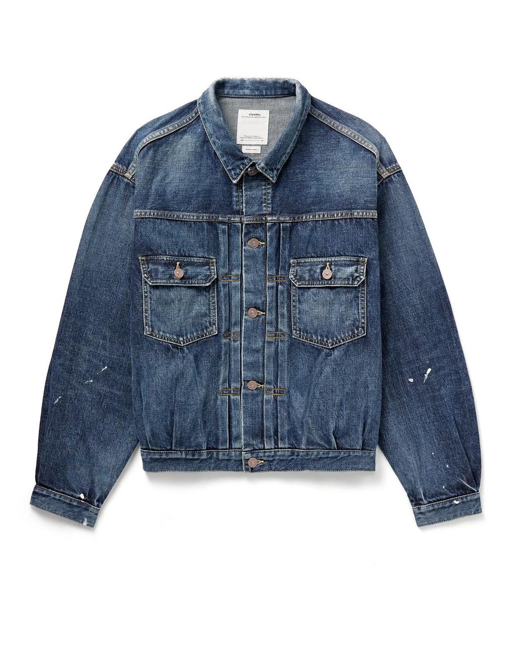 Visvim Social Sculpture 101 Paint-Splattered Denim Jacket in Blue for Men | Lyst