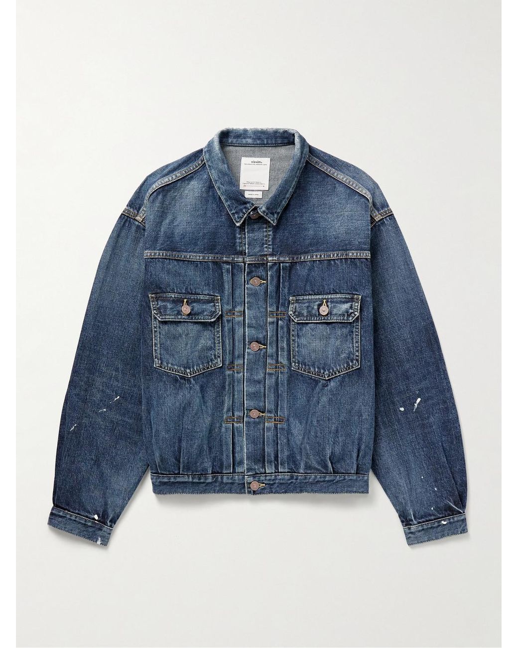 Visvim Social Sculpture 101 Paint-Splattered Denim Jacket in Blue for Men | Lyst UK
