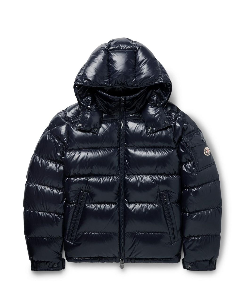 Moncler Maya Logo-appliquéd Quilted Nylon Hooded Down Jacket in Blue ...