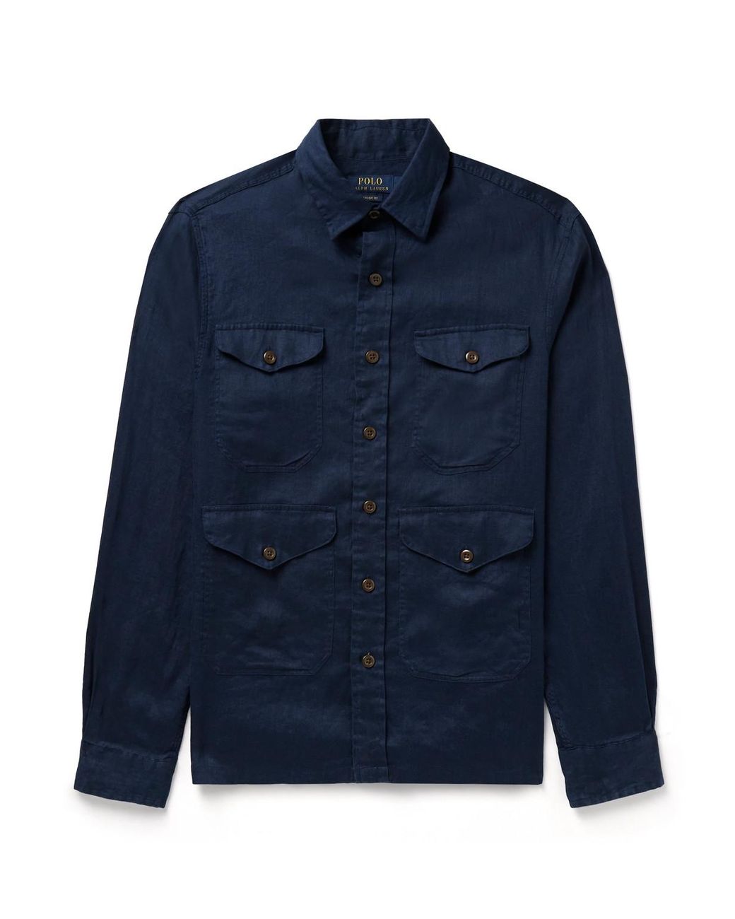 Polo Ralph Lauren Linen Overshirt in Blue for Men | Lyst