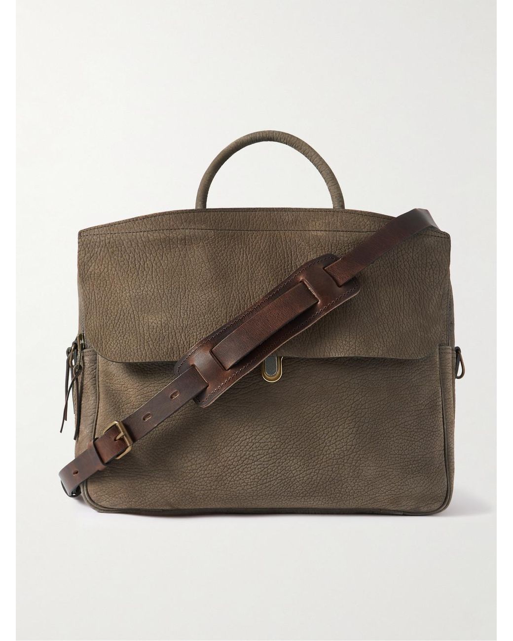 Bleu De Chauffe Zeppo Full-grain Nubuck Messenger Bag in Brown for Men ...