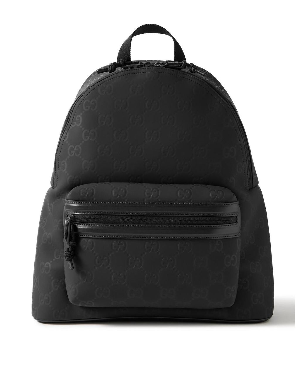 Gucci Edge Leather-Trimmed Monogrammed Rubber And Mesh Backpack in ...
