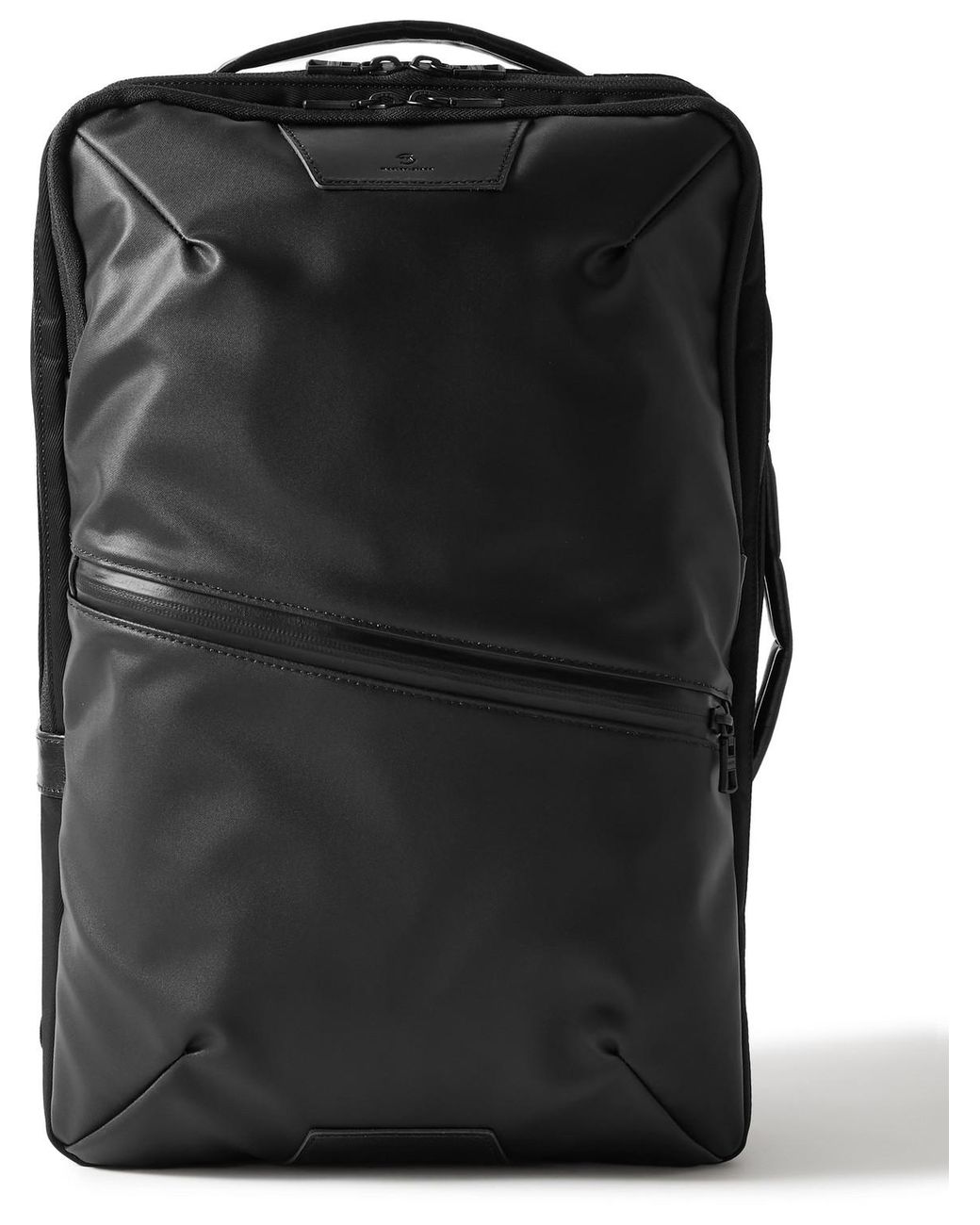 master-piece Progress 2way Leather-trimmed Coated-shell Backpack in Black for Men | Lyst