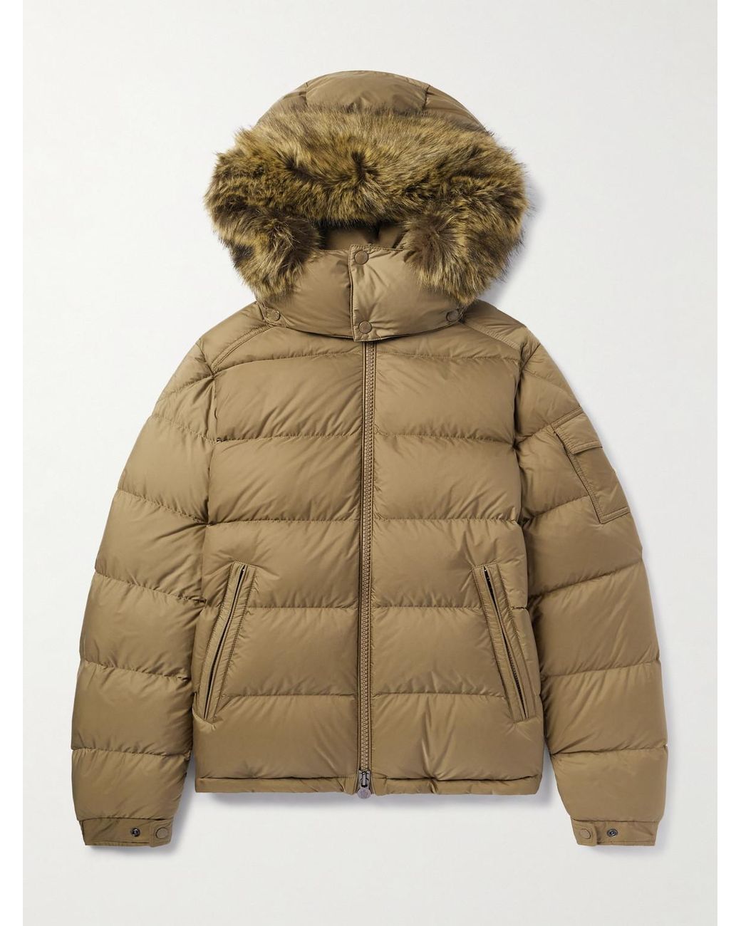 Moncler Mayaf Faux Fur-Trimmed Quilted Shell Down Jacket in Green for ...