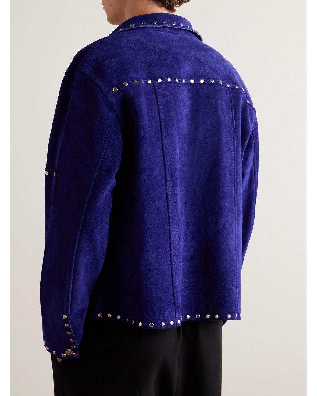 Bode Studded Suede Jacket in Blue for Men | Lyst UK