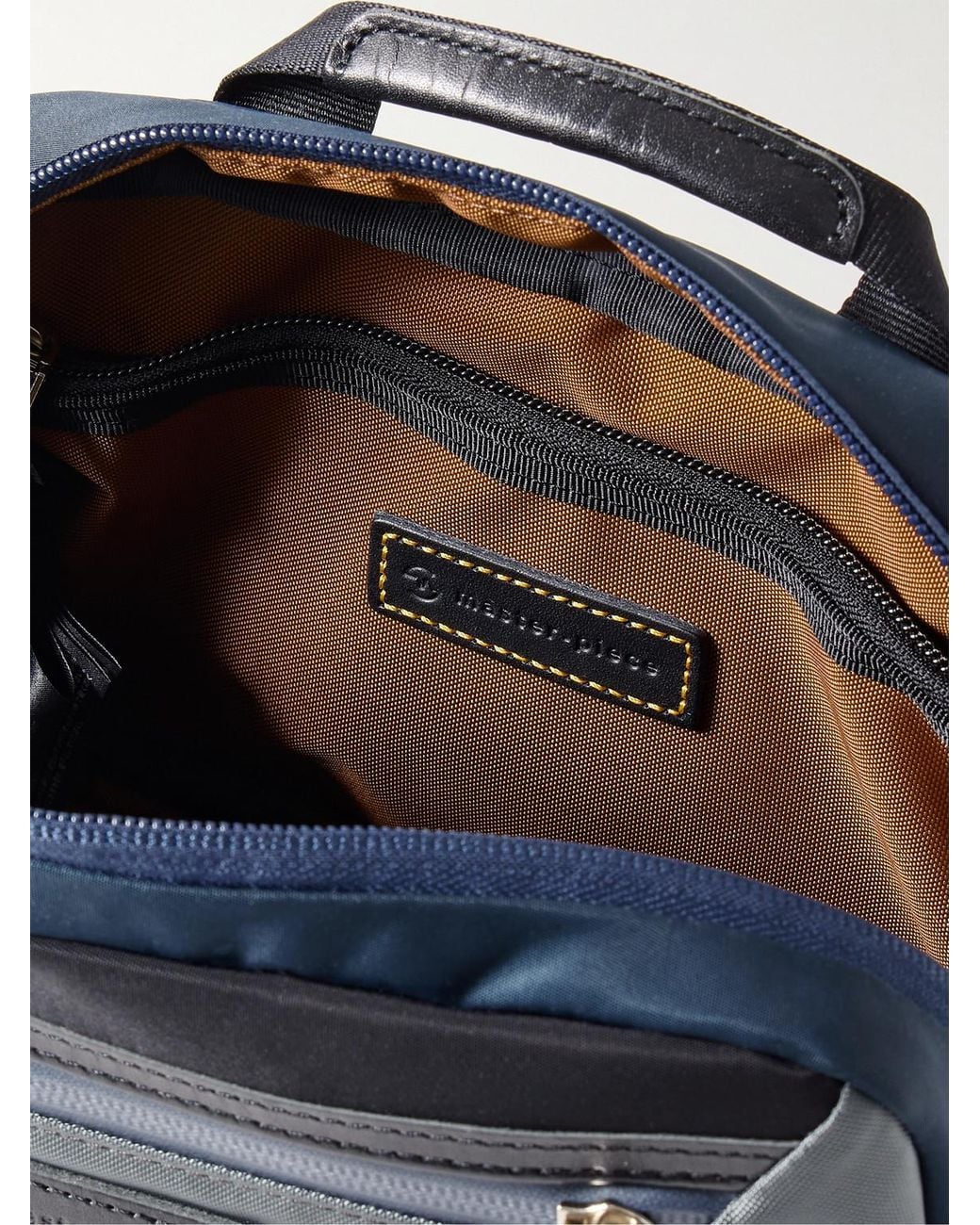 master-piece Potential Small Leather-Trimmed Cordura Nylon Messenger ...