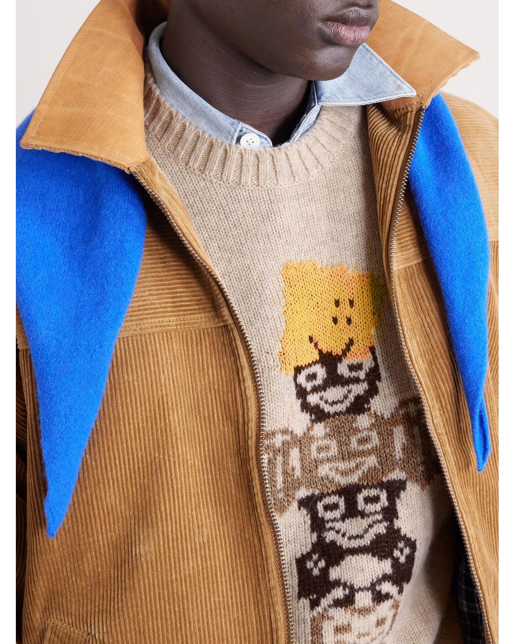 Kapital Peckish Totem Pole Intarsia Wool-Blend Sweater in Natural for ...