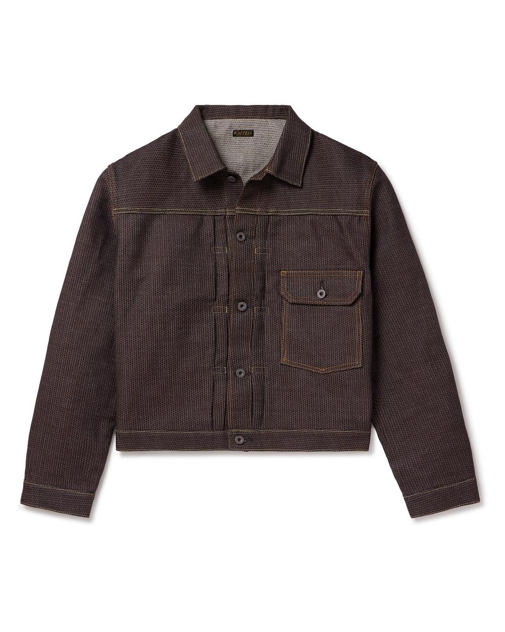 Kapital Sashiko Denim Trucker Jacket in Brown for Men | Lyst