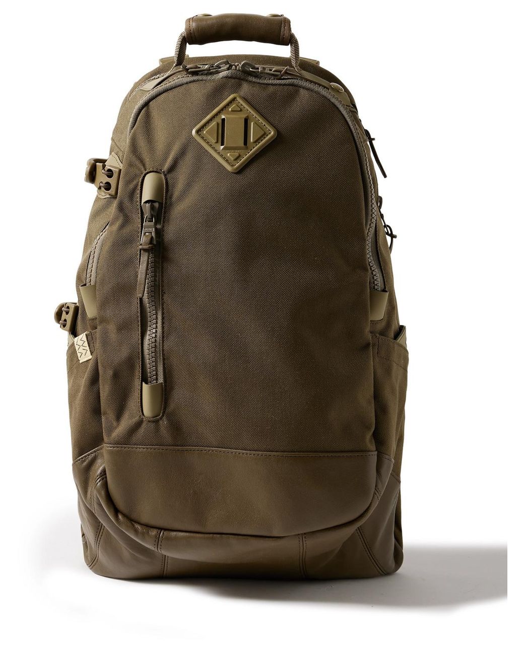 Visvim 20l Leather-trimmed Cordura® Backpack in Green for Men | Lyst