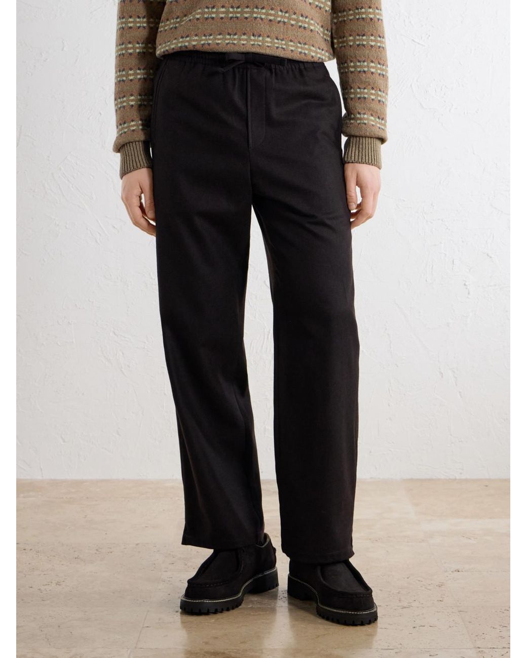 A.P.C. Vincent Straight-Leg Wool-Blend Drawstring Trousers in Blue for ...
