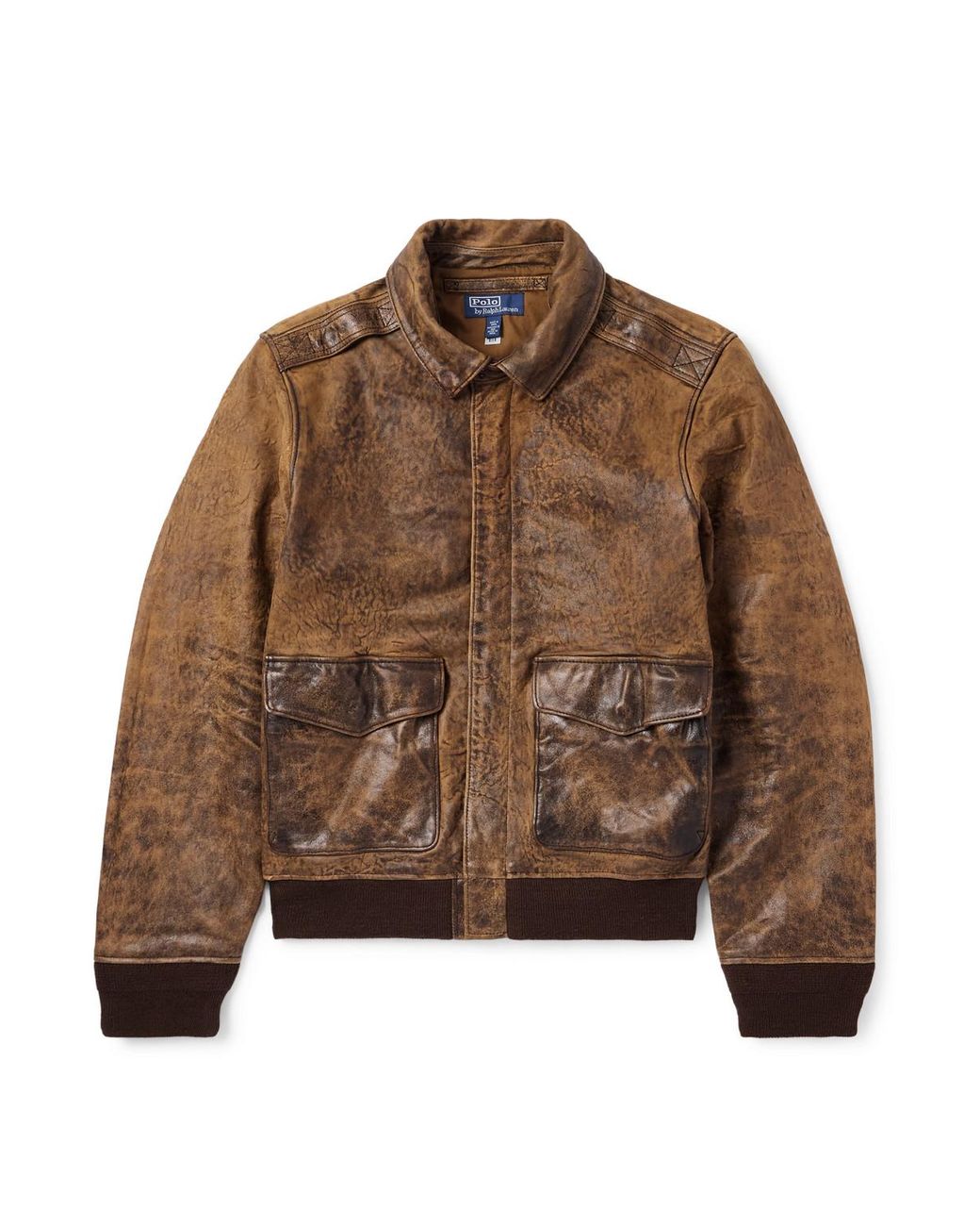 Polo Ralph Lauren Leather Bomber Jacket in Brown for Men | Lyst