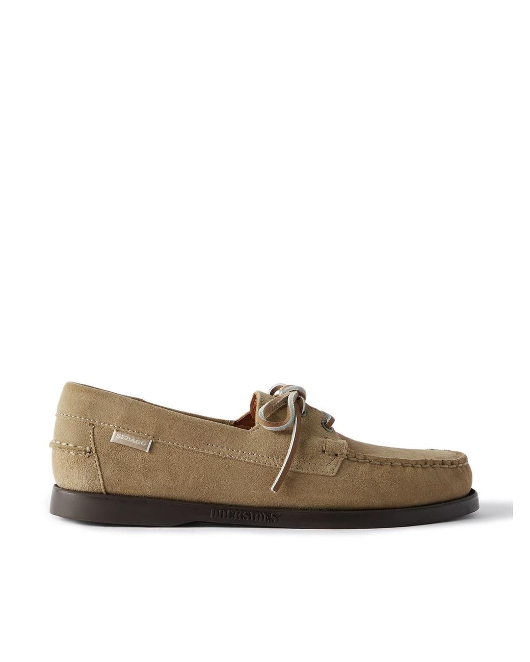 Sebago Docksides Portland Leather-Trimmed Suede Boat Shoes in Brown for ...