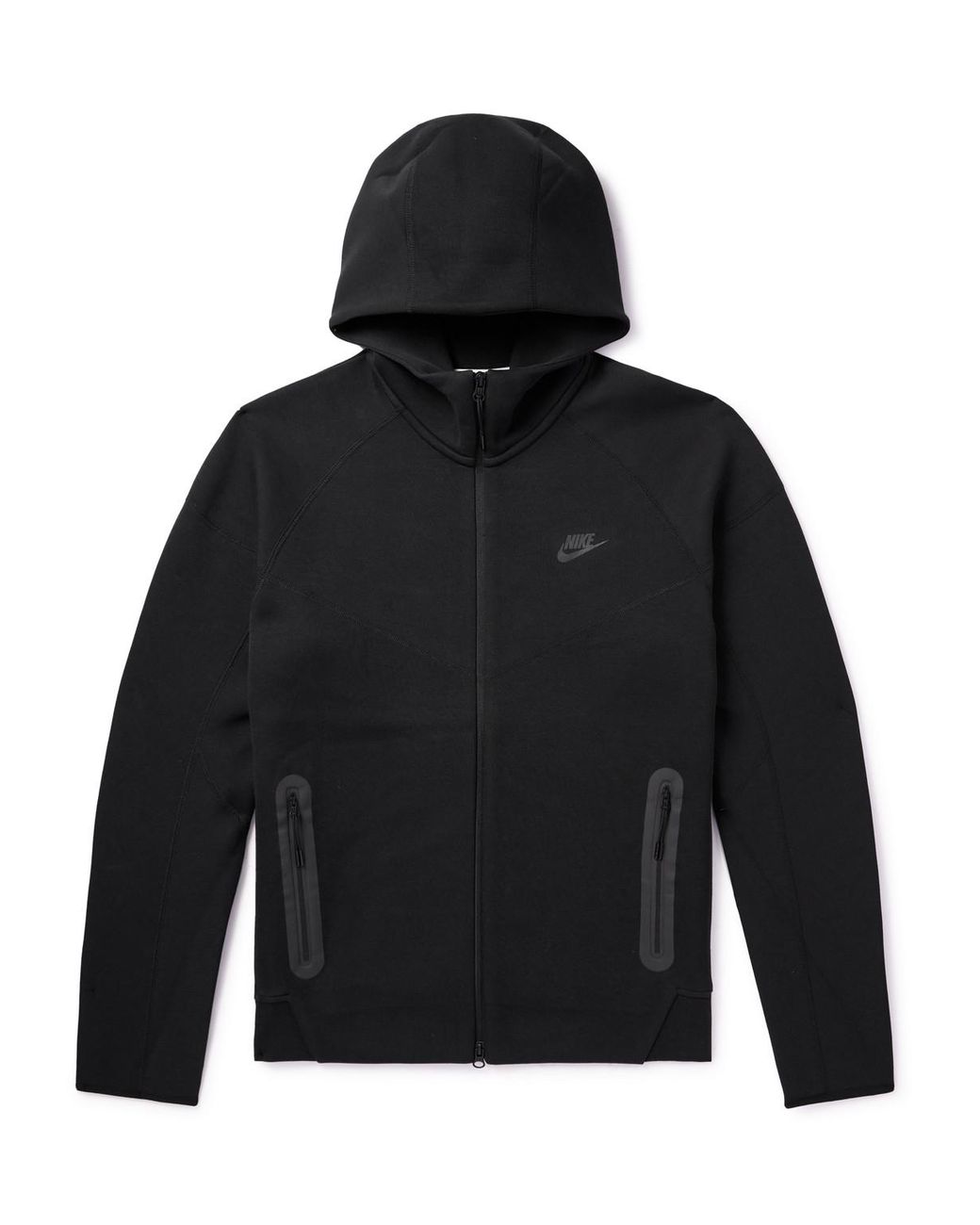 Nike Logo-print Cotton-blend Tech Fleece Zip-up Hoodie in Black for Men | Lyst